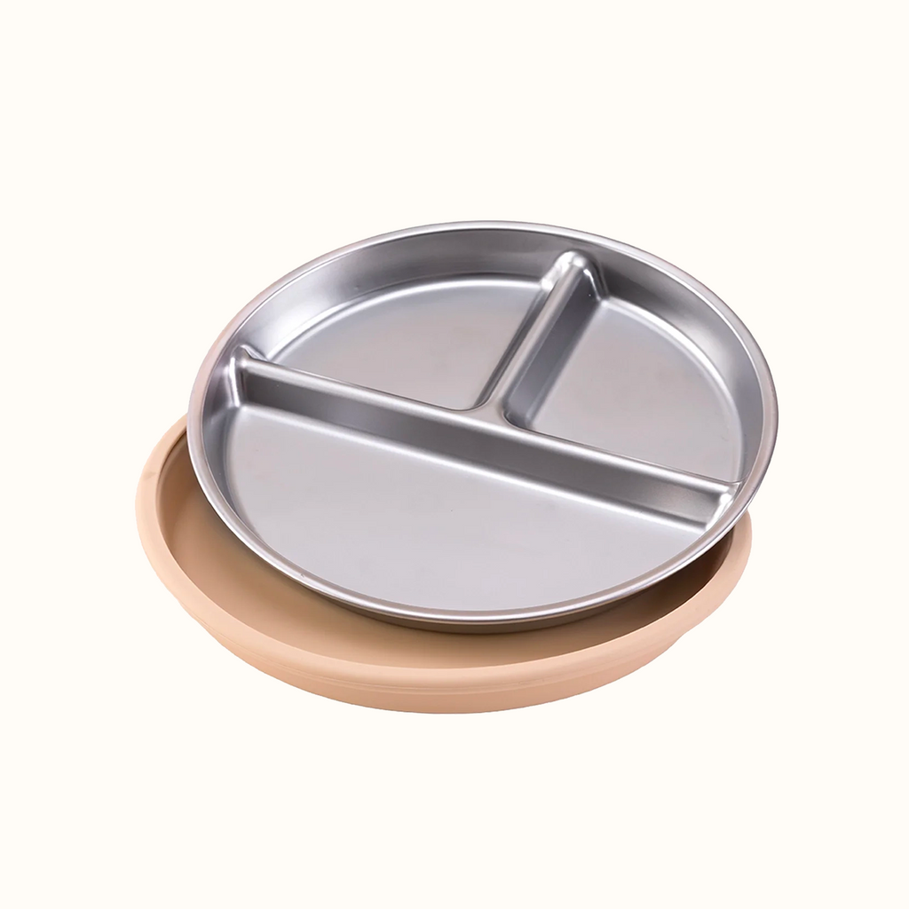 Assiette Bébé Inox 304 & Silicone et ventouse Antidérapante – Première ...